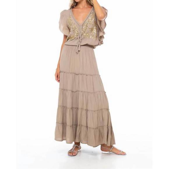 Skemo | Dresses | New Skemo Evening Cesme Long Dress In Camel | Poshmark